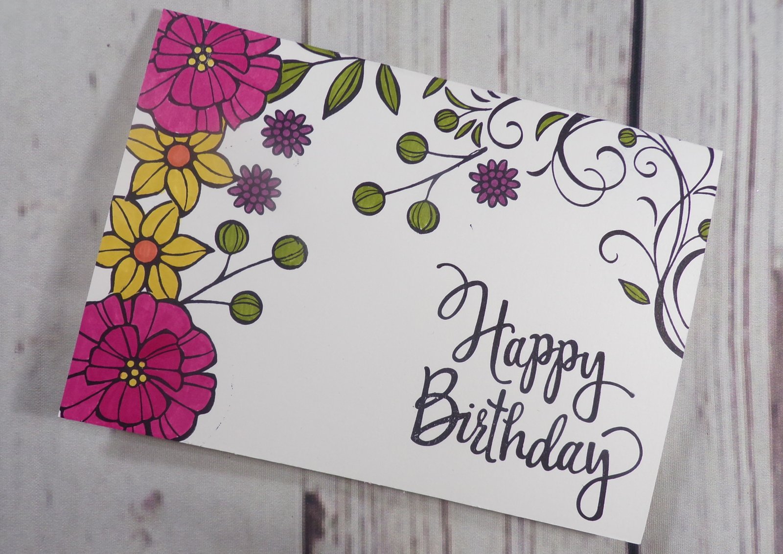Handmade Falling Flowers Birthday Card Sarah s Stampin Retreat