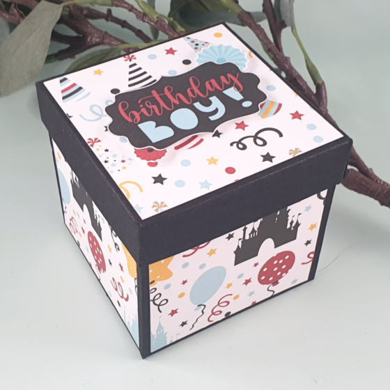 Explosion Box Gift Box Tutorial with Echo Park Magical Birthday Boy